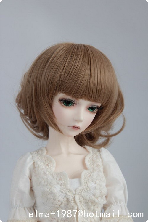 brown short wig for bjd 1/3,1/4,1/6 [brown short wig for bjd girl ...